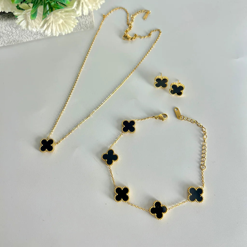 Full Clover Set ( Earrings, Necklace, Bracelet) – Ornamental Jewelry